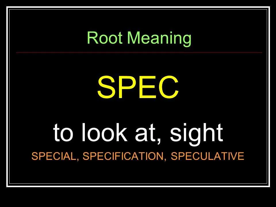 Understanding the Definition of Specs in Different Contexts