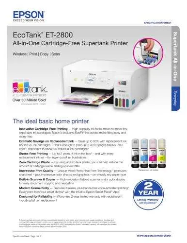 Epson ET 2800 Specifications and Features
