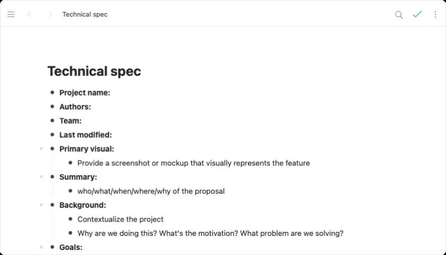 Tech Specifications Document Overview